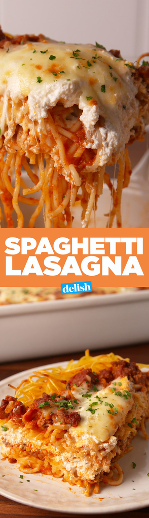 Best Spaghetti Lasagna Recipe - How To Make Spaghetti Lasagna - Delish.com