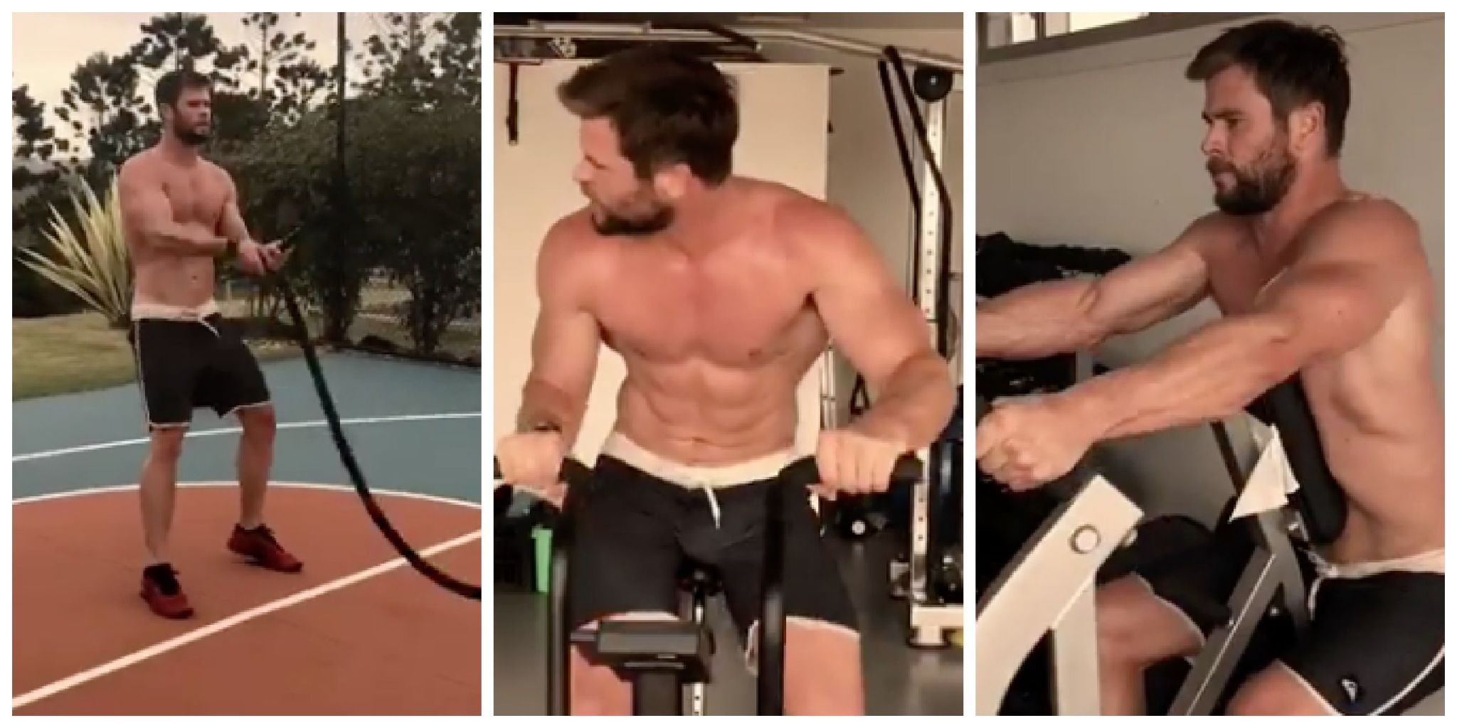 Chris Hemsworth Body Chris Hemsworth's New Shirtless Workout Video
